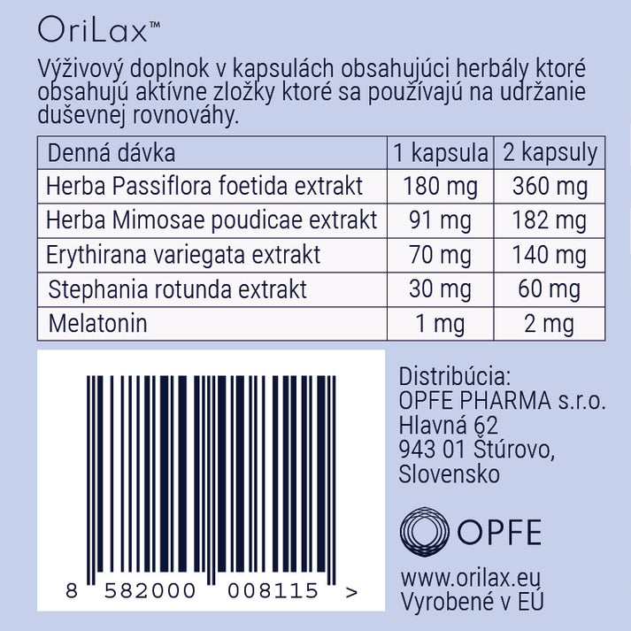OPFE OriLax, Sleep Health (Made in EU) 100% Natural Herbs – opfe.eu