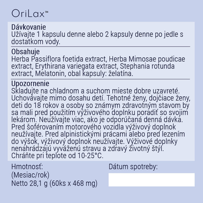 OPFE OriLax, Sleep Health (Made in EU) 100% Natural Herbs – opfe.eu
